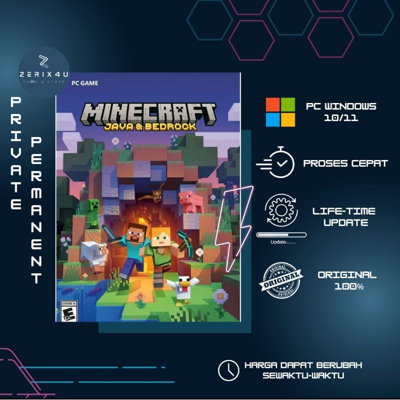 Jual MINECRAFT JAVA & BEDROCK PC WINDOWS 10/11 PRIVAT ORIGINAL JAVA ...