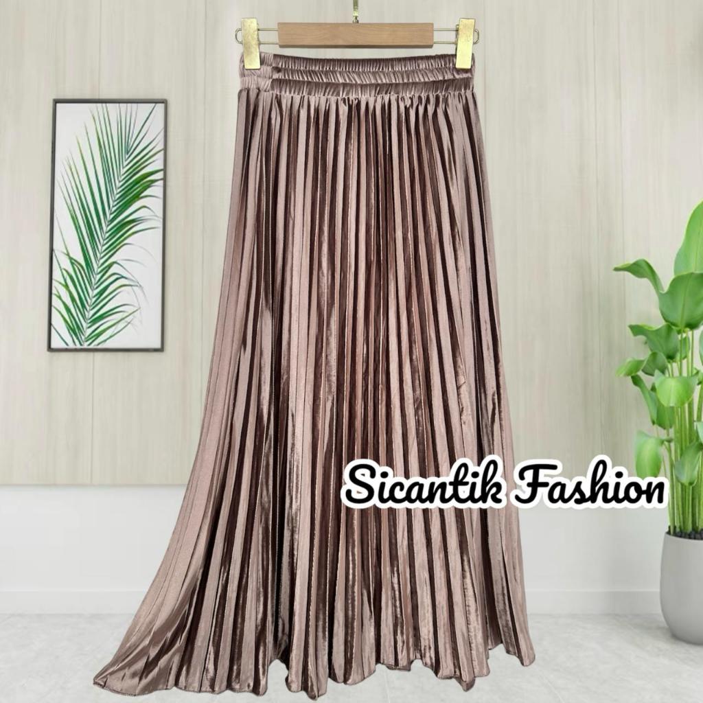 Jual Rok PLISKET Bludru Panjang Dewasa Premium / Bludru Velvet Premium / Rok Kilat Wanita ...