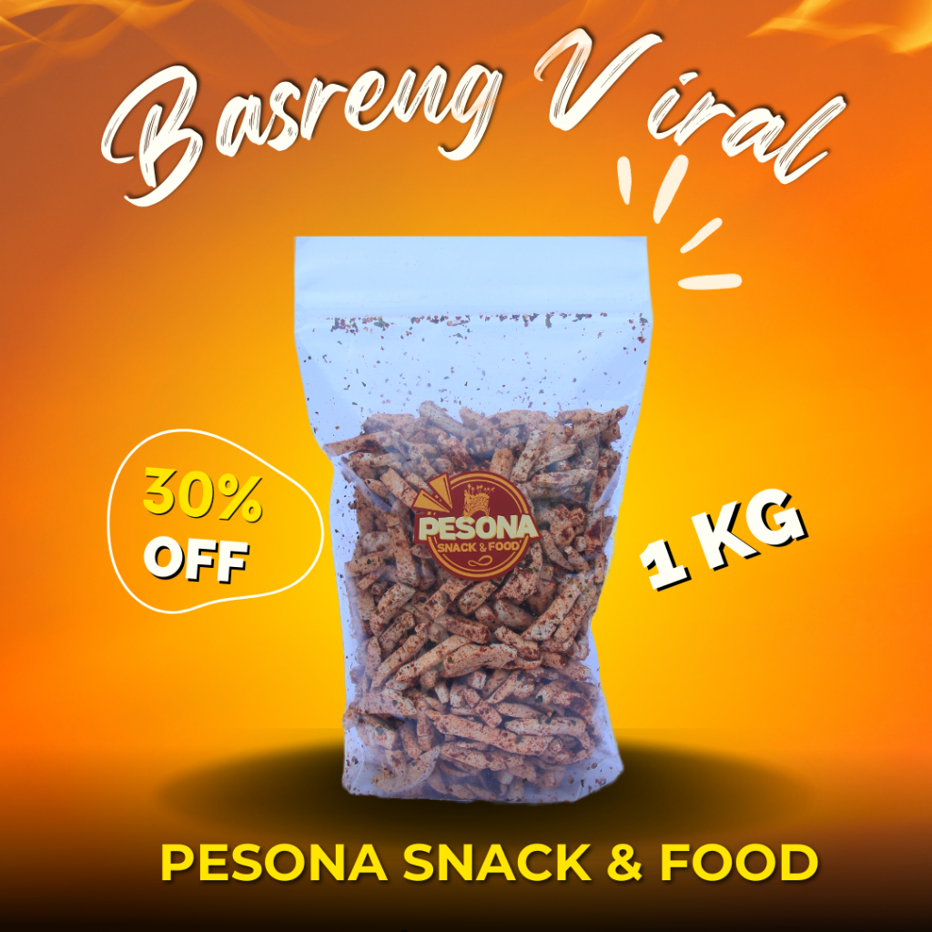 Jual [BASRENG VIRAL] Basreng Pedas Daun Jeruk By Pesona Snack - 1Kg ...