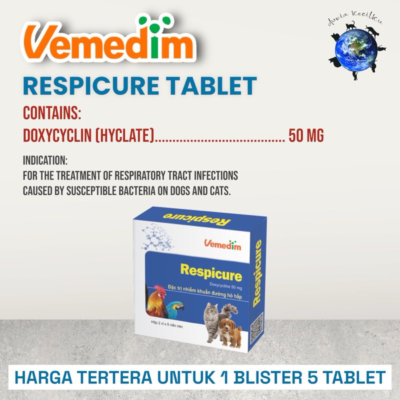 Jual Vemedim Respicure 50mg Tablet - Obat Flu Hewan Kucing Anjing ...