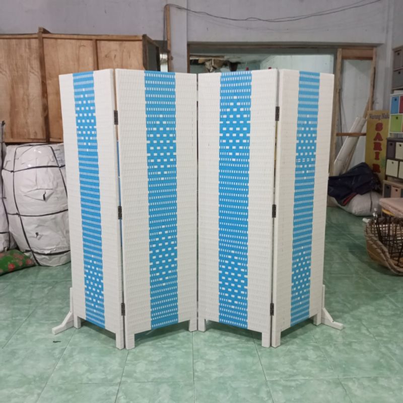 Jual Pembatas Ruangan Rotan Sintetis 4 Panel | Shopee Indonesia