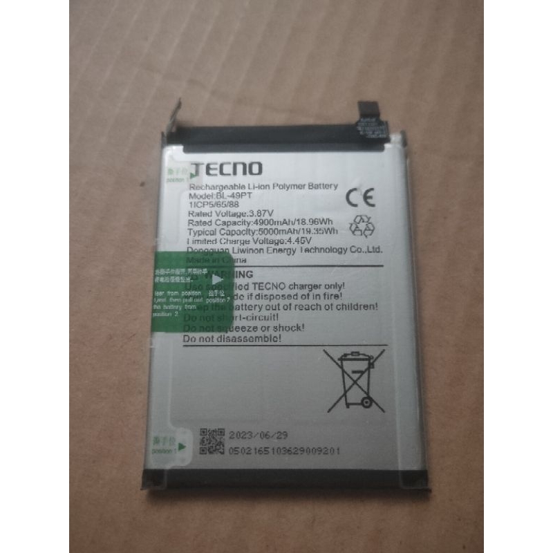 Jual BATERAI BATRE BATTERY TECNO POVA 5 PRO BL-49PT BL49PT ORIGINAL ...