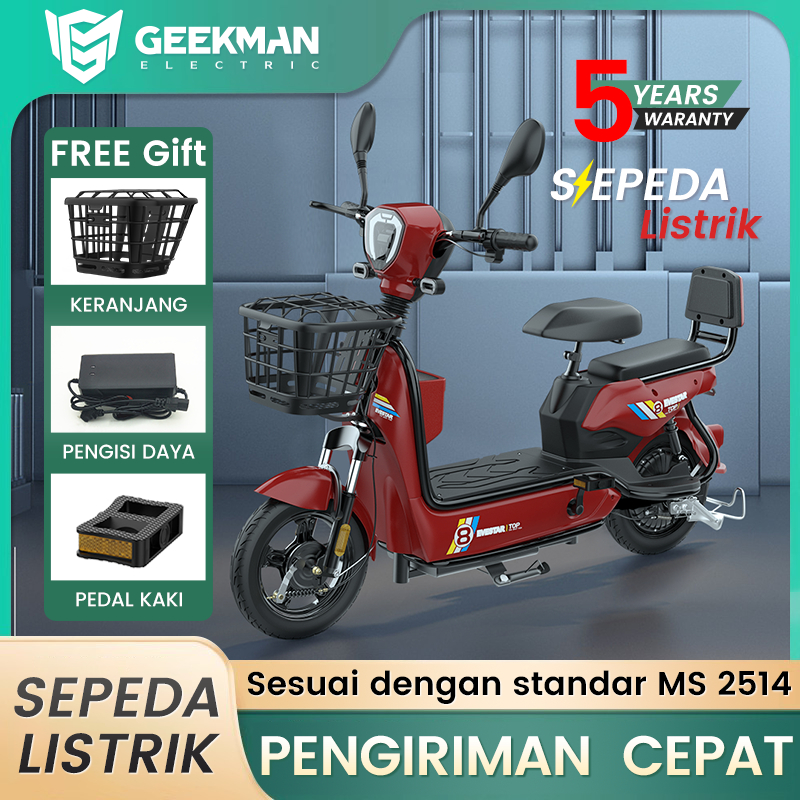 Jual GEEKMAN Sepeda Listrik Sepeda Motor Listrik Dengan Pedal | Shopee ...