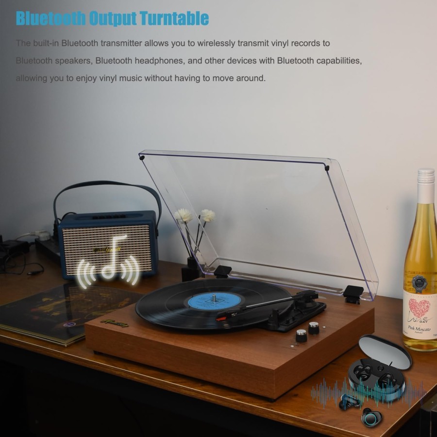 Jual Pemutar Suara Piringan Retro/ Bluetooth Speaker Turntable 3038 ...