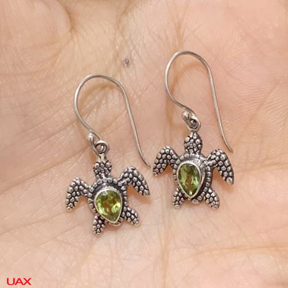 Jual Anting Earrings Perak Silver Bali Hook Kura Kura Turtle Hijau ...