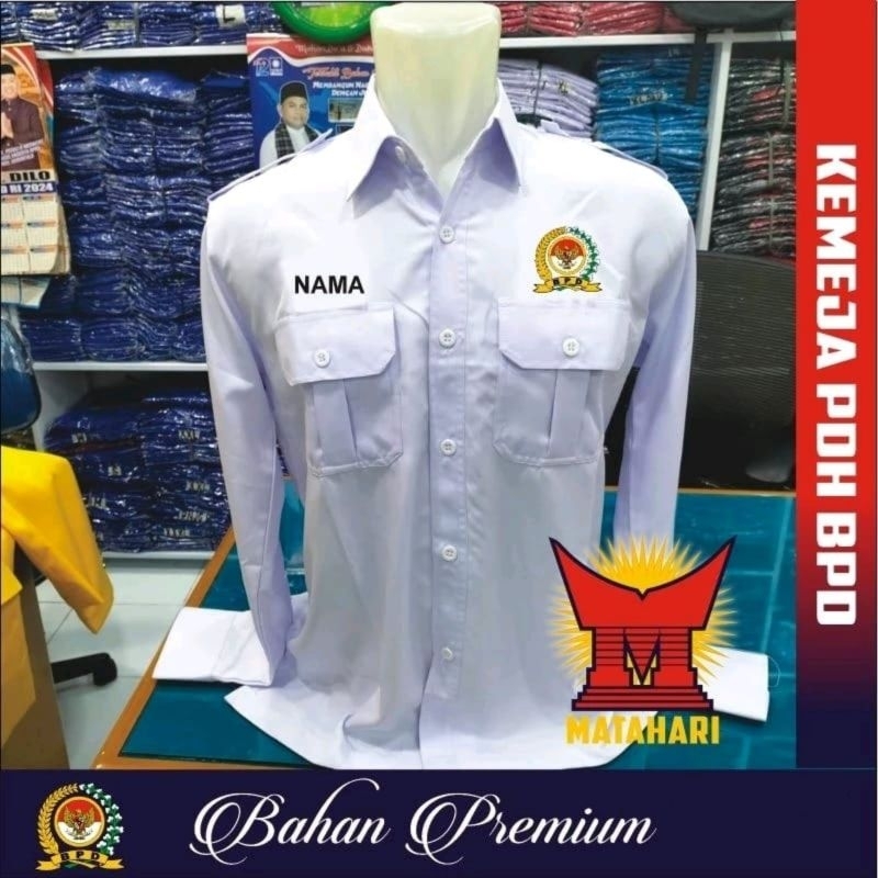 Jual KEMEJA PDH BPD KEMEJA KERJA KEMEJA PUTIH POLOS | Shopee Indonesia