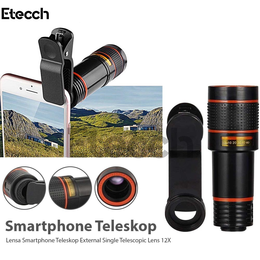 Jual Lensa Smartphone Teleskop External Single Telescopic Lens 12X ...