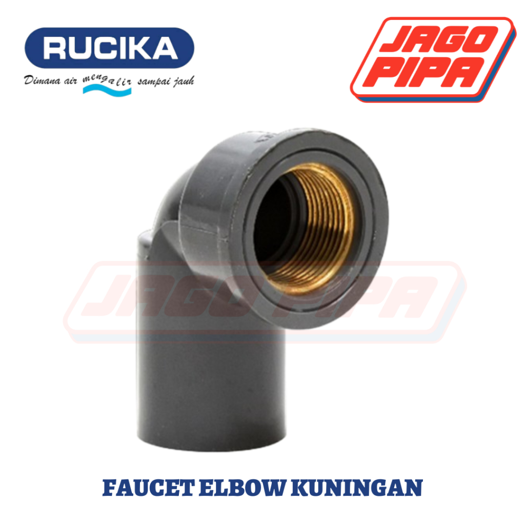 Jual Rucika Knee Drat Dalam Kuningan 1/2 - 1/2 x 3/4 - 3/4 Inch AW 1/2" 1/2" x 3/4" 3/4" KDD ...