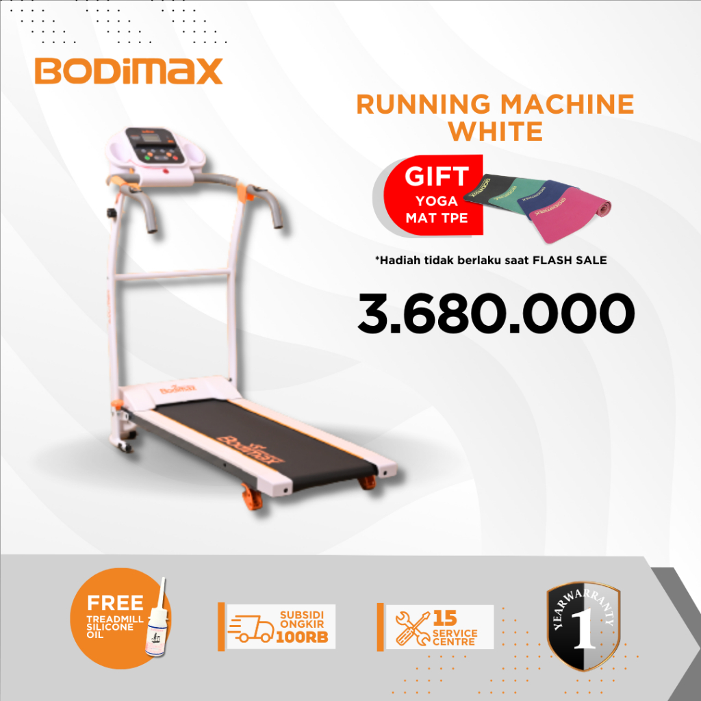 Jual Bodimax New Running Machine Putih - Treadmill / Alat Olahraga ...