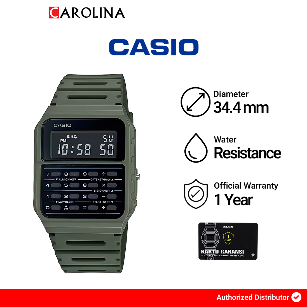 Jual Jam Tangan Pria Casio General CA‐53WF‐3B Digital Dial Green Resin ...