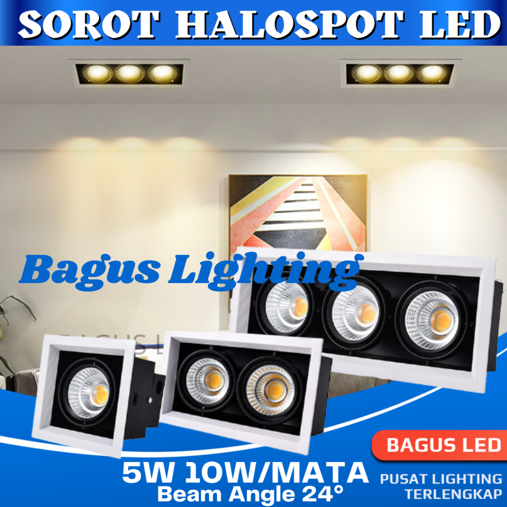 Jual Lampu Sorot Halospot LED Spotlight Grill Light 5W 10W 1 Mata 2 ...
