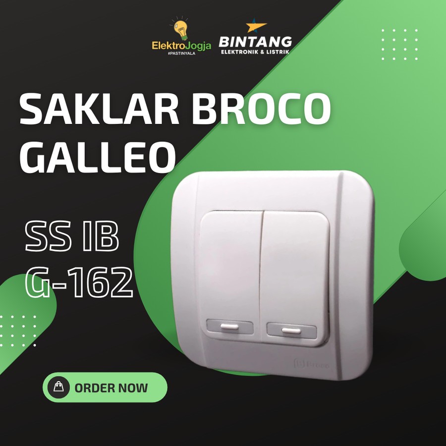 Jual BROCO SAKLAR SERI 2G GALLEO G162 DOUBLE 2 GANG 1 WAY | Shopee ...