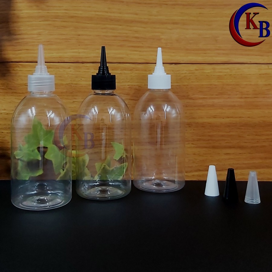 Jual BOTOL KERUCUT 250 ML TINTA NECK 24 / BOTOL PLASTIK PET HS CLEAR ...