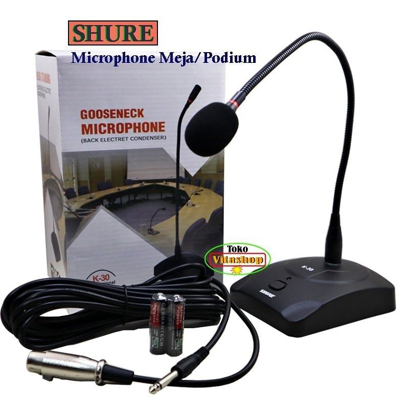 Jual MIC MEJA KABEL SHURE K 30 MIC CONFERENCE SHURE K30 GOOSENECK MIC ...