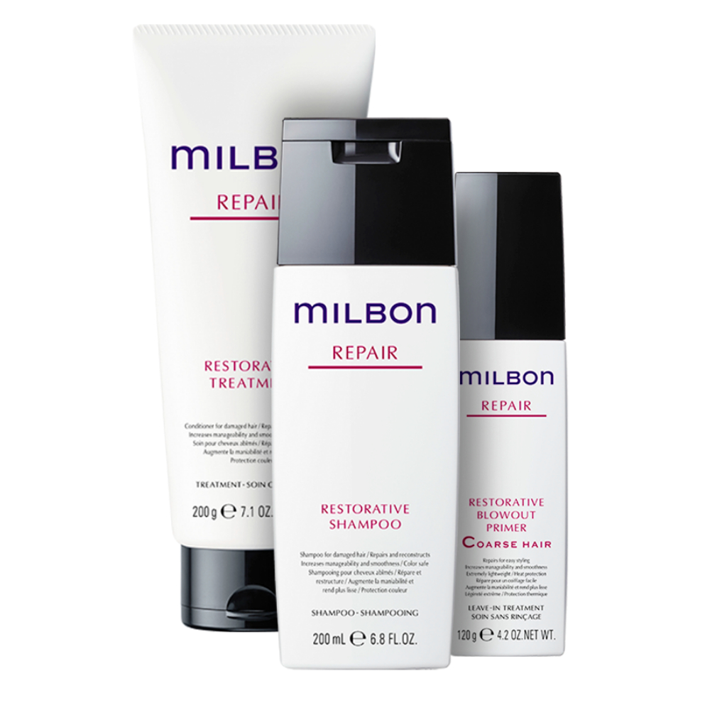 Jual Global Milbon Repair Restorative Shampoo Treatment 200mL | Shopee Indonesia