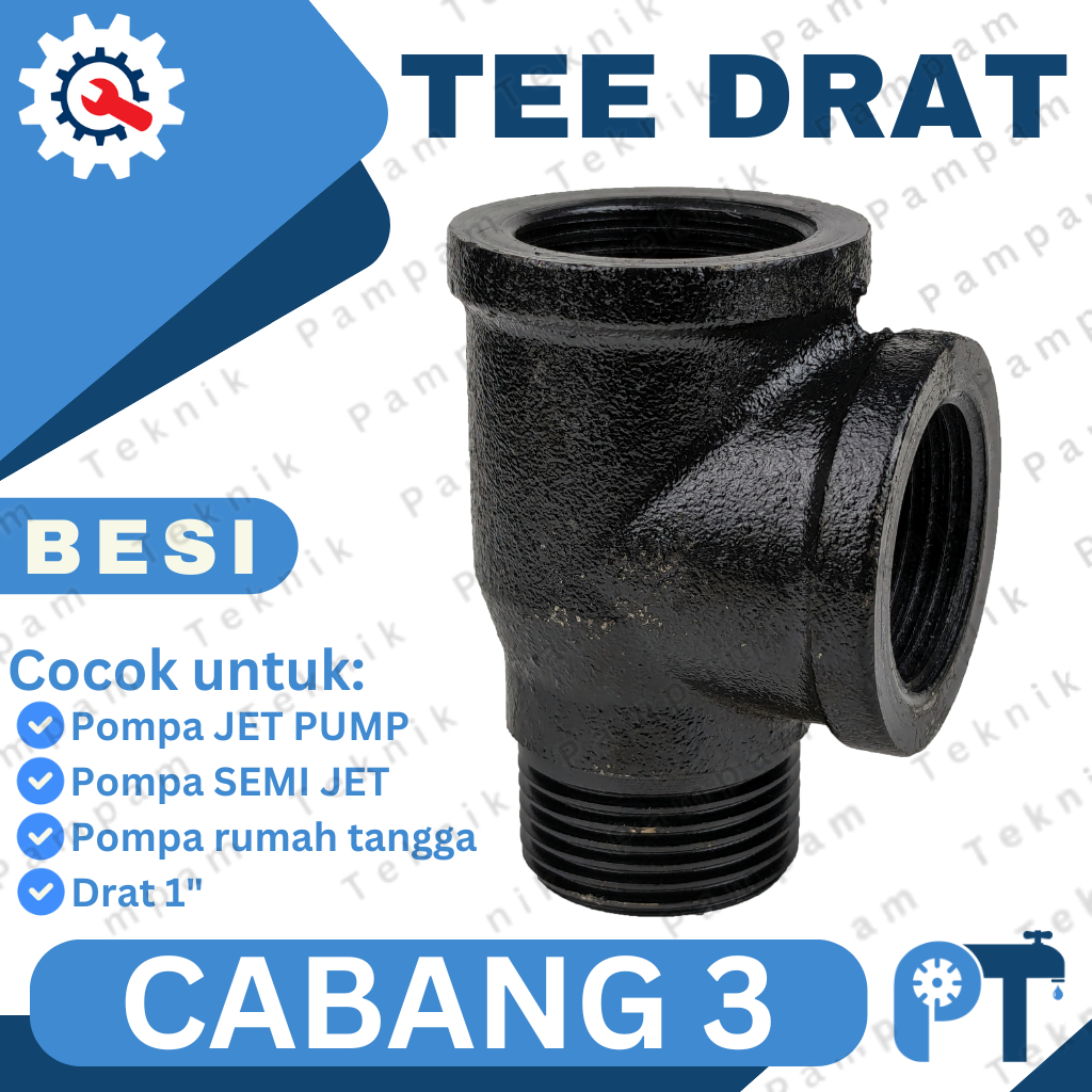 Jual Tee besi cabang 3 - T Semijet 3 way / Te Jetpump iron tebal 3ways ...
