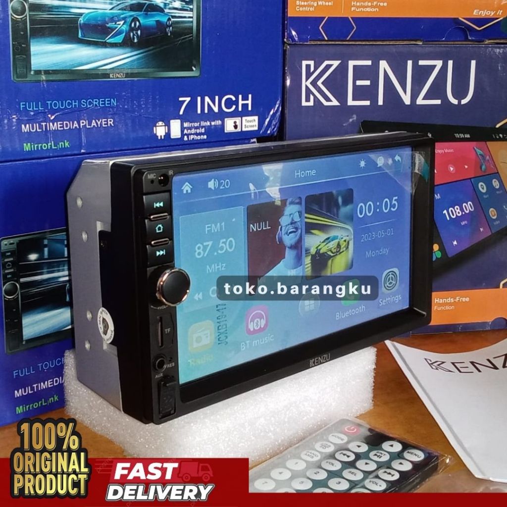 Jual ORIGINAL KENZU Head Unit Double Din 7 Inch Bluetooth Audio Car MP3 ...