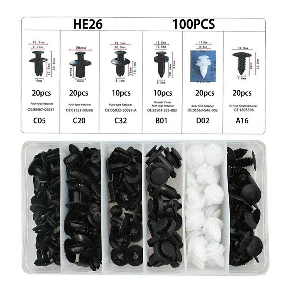 Jual 100PCS Baut Rivet Mobil / Universal Klip Bumper Baut Body Plastik ...