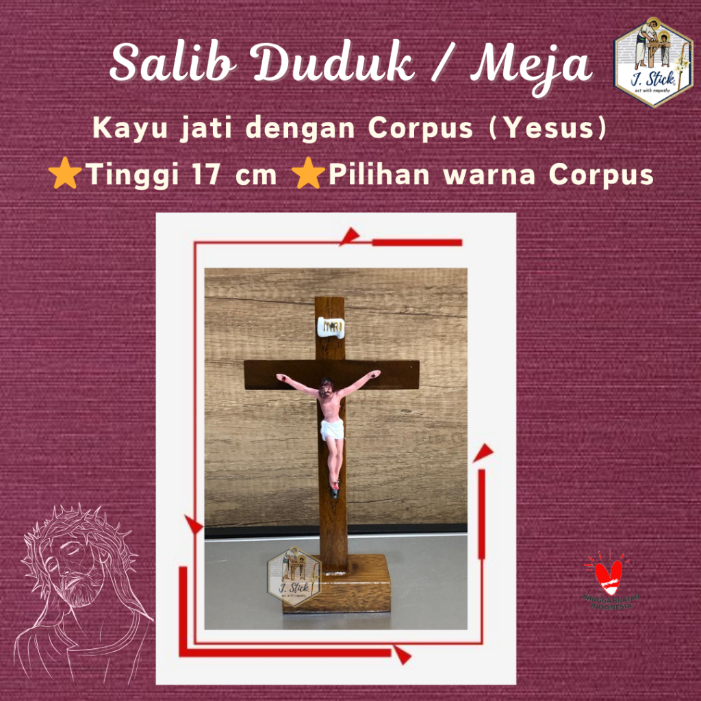 Jual SALIB DUDUK / MEJA, KAYU JATI dengan CORPUS, 17 cm | Shopee Indonesia