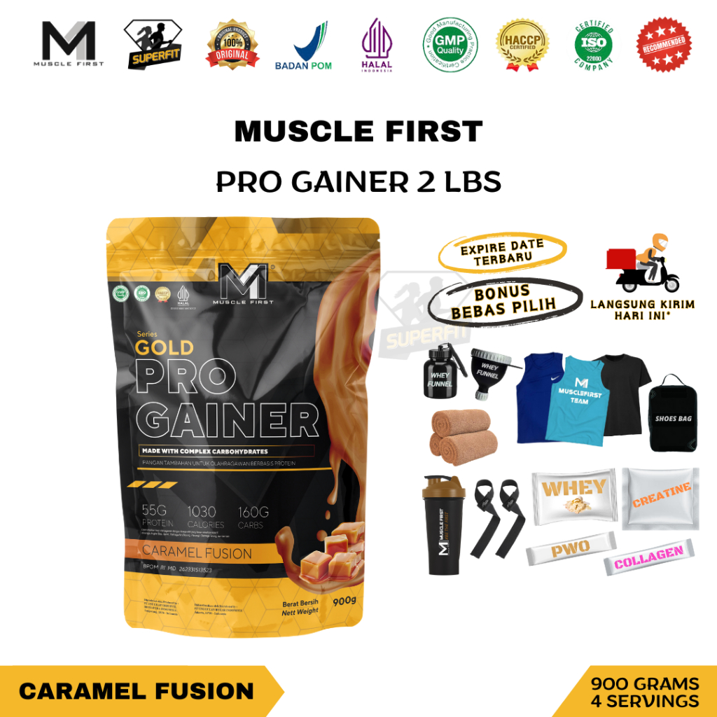 Jual Muscle First Gold Pro Mass Gainer 2LBS -M1 Rasa Caramel Fusion ...