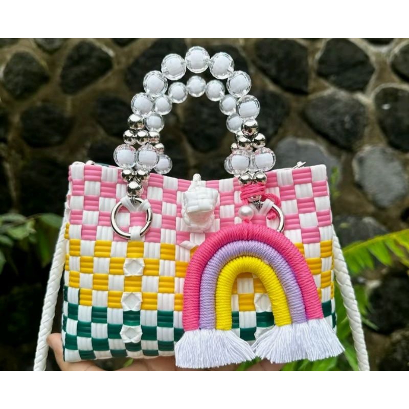 Jual tas anyam jali mini (include tali panjang) | Shopee Indonesia