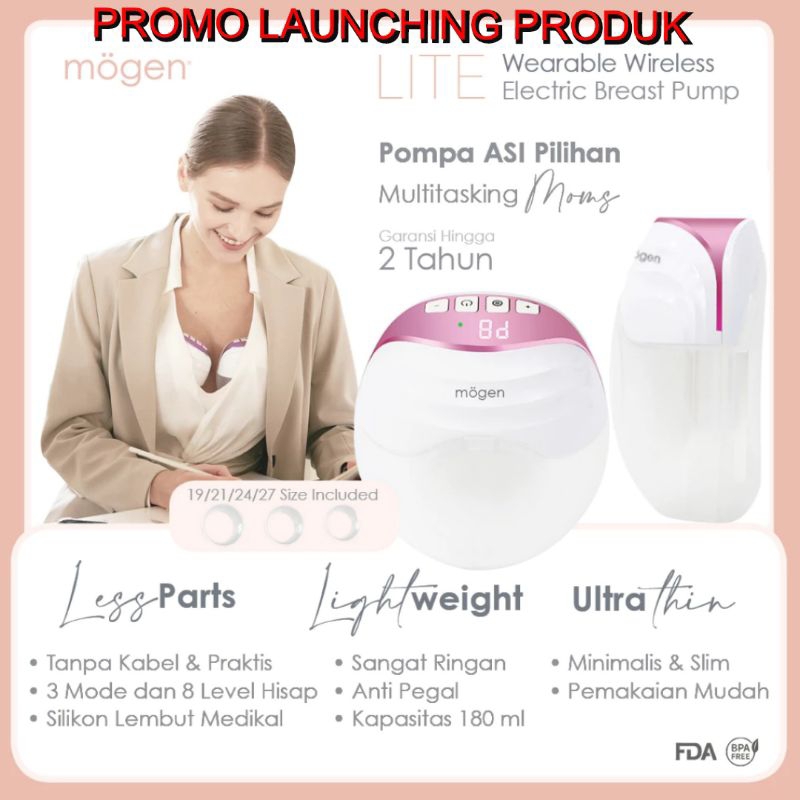 Jual MOGEN Pompa Asi Ibu Wireless Elektrik Portable Ringan | Breast ...