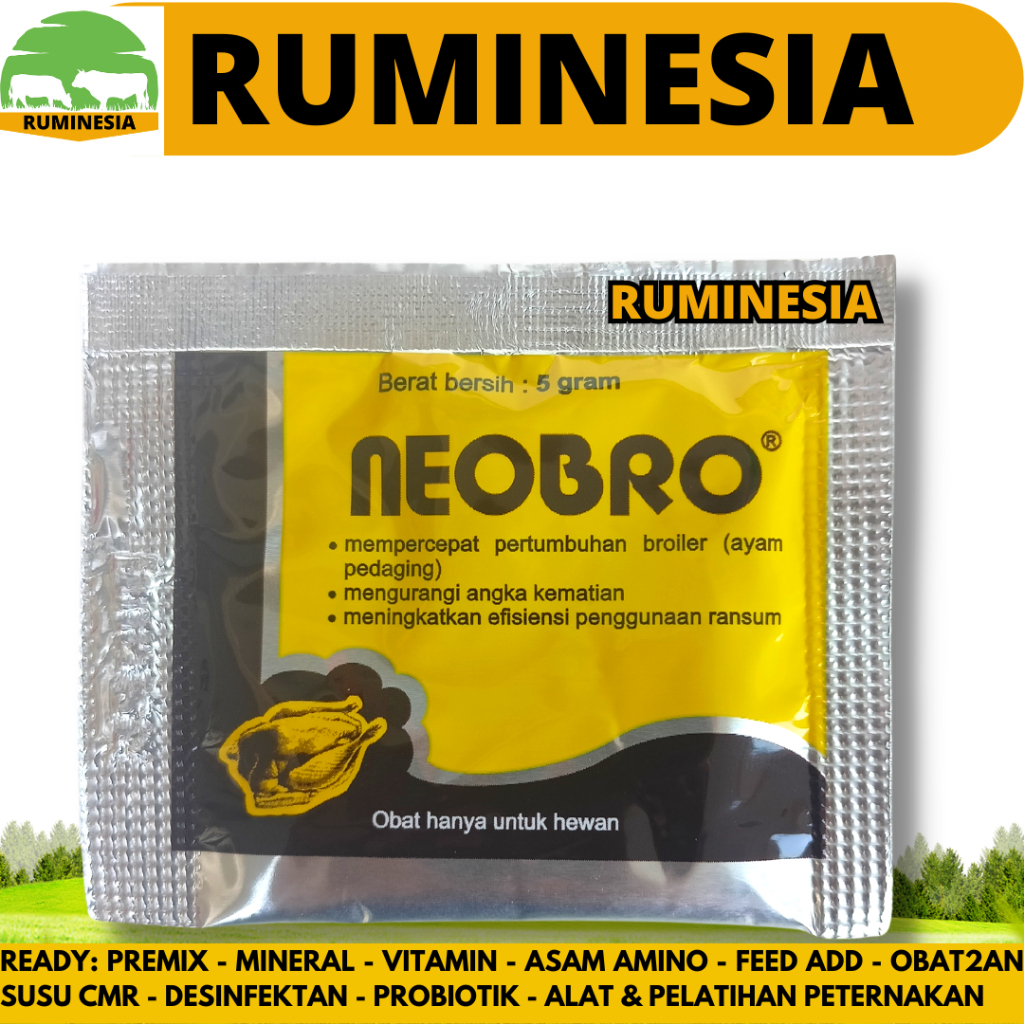 Jual NEOBRO 5 Gram MEDION Vitamin Penambah Berat Penggemuk Ayam Broiler ...