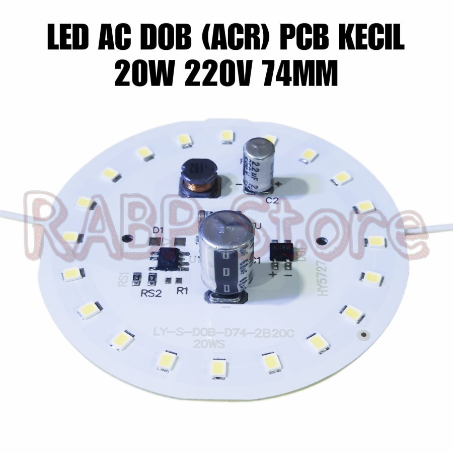 Jual PCB LED AC 20W 220V DOB (ACR) UKURAN PCB KECIL DIAMETER 74MM ...