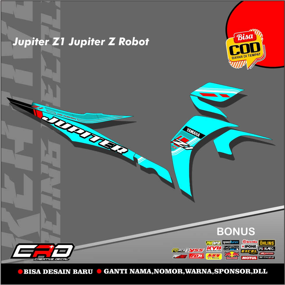 Jual STRIPING STICKER YAMAHA JUPITER VARIASI LIST STICKER JUPITER Z1 ...