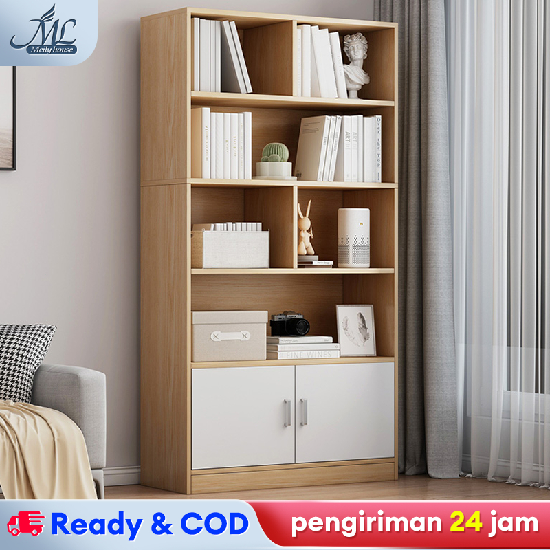 Jual Rak Buku Kayu 180CM Lemari Buku Susun Rak Buku Minimalis Lemari Buku Aesthetic Rak ...