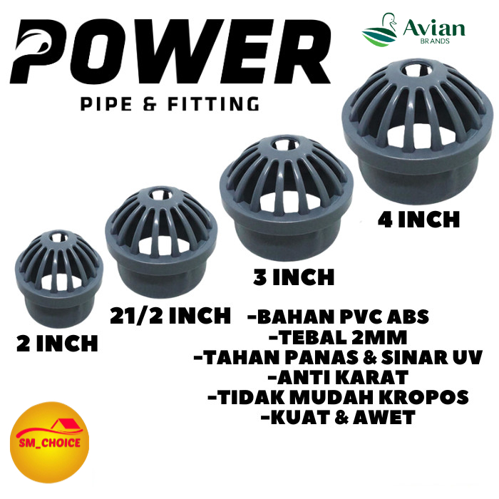 Jual ROOF DRAIN PVC POWER VARIAN UKURAN 2.5" 3" - 4" SARINGAN DAK ...