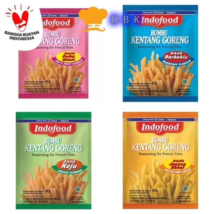 Jual Indofood Bumbu Tabur 25gram keju jagung barbeque Kentang Goreng cimol | Shopee Indonesia