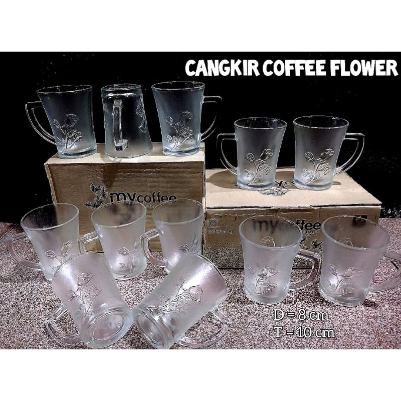 Jual Gelas Cangkir Kaca Coffee Flower 12 Pcs | Shopee Indonesia