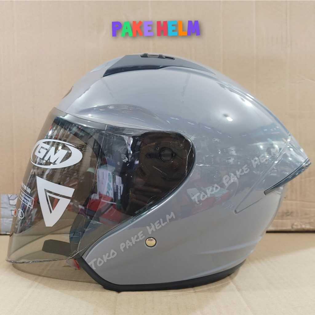 Jual HELM GM G1 ABU GREY GLOSS HALF FACE | Shopee Indonesia