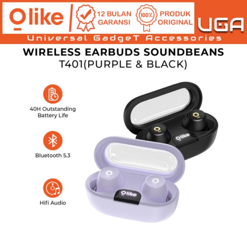 Jual Headset Bluetooth OLIKE T401 TWS Wireless Earbuds SoundBeans ...
