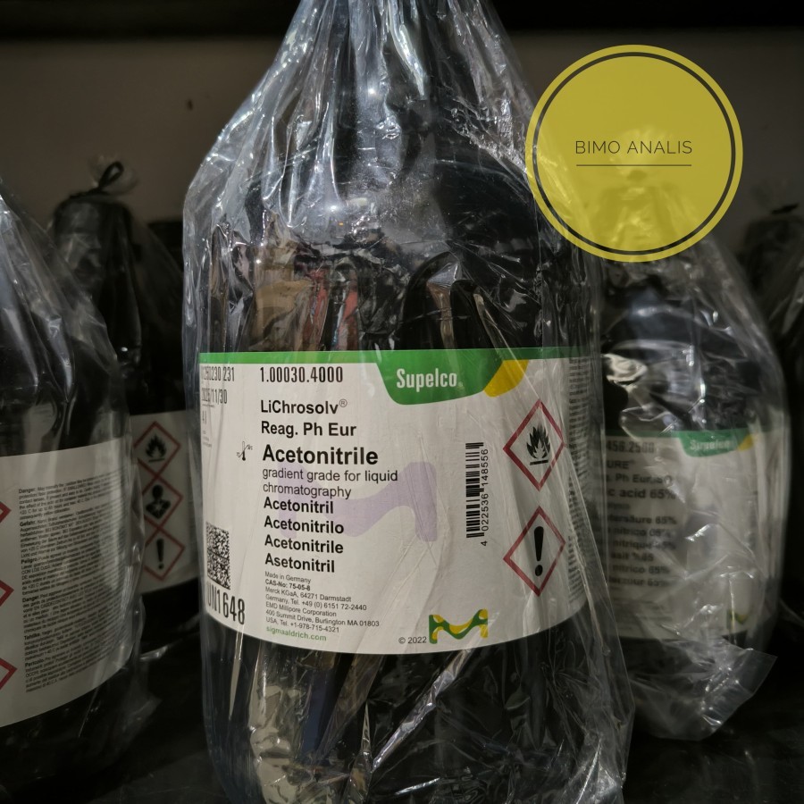 Jual Acetonitrile HPLC 4L MERCK 100030 / Asetonitril HPLC 4LITER ...