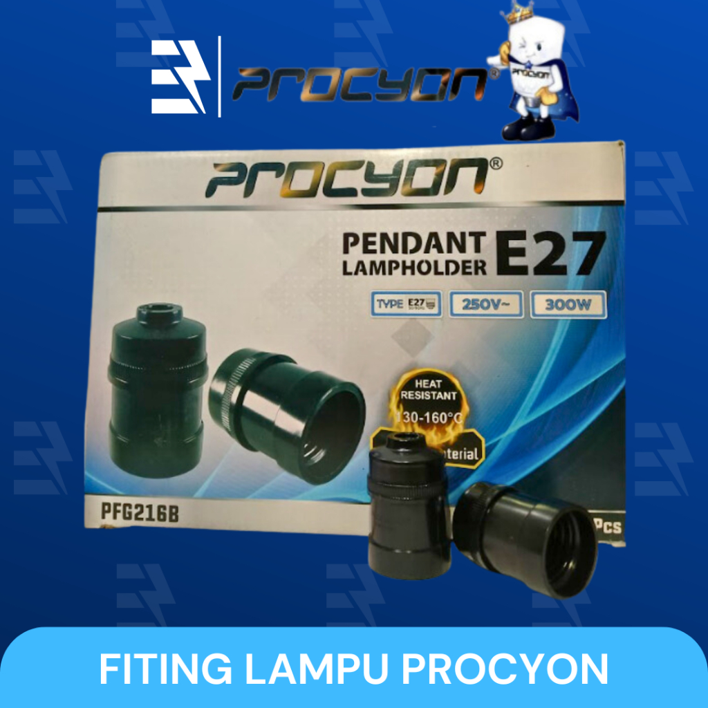 Jual PROCYON FITTING / PITING/ FITING GANTUNG LAMPU PROCYON HITAM ...