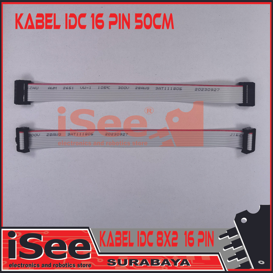 Jual Kabel Running text flat/kabel data/kabel idc 16pin panjang 50cm ...