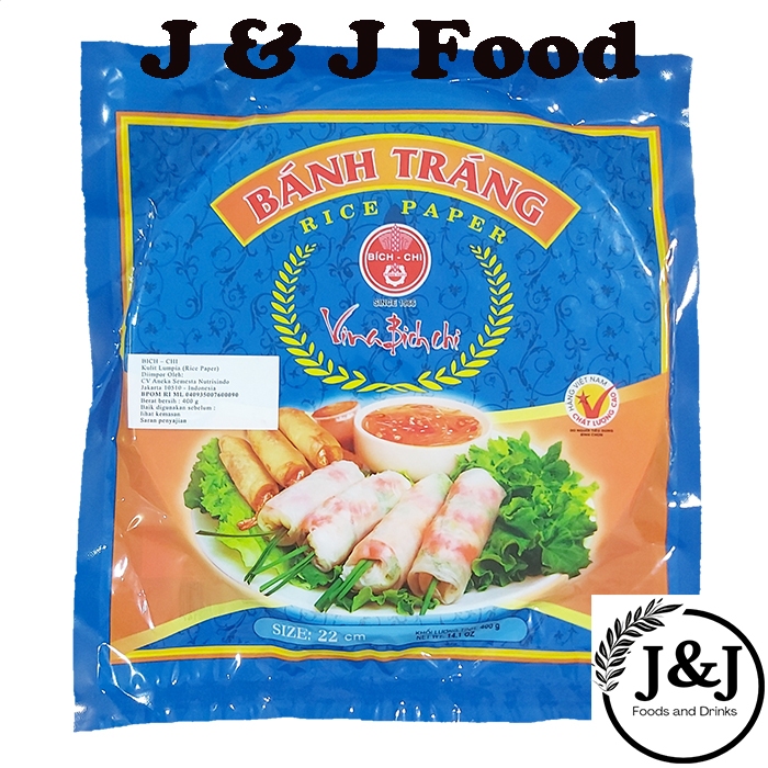 Jual Banh Trang Rice Paper Vina Bich Chi / Kulit Lumpia uk 22cm 400 ...