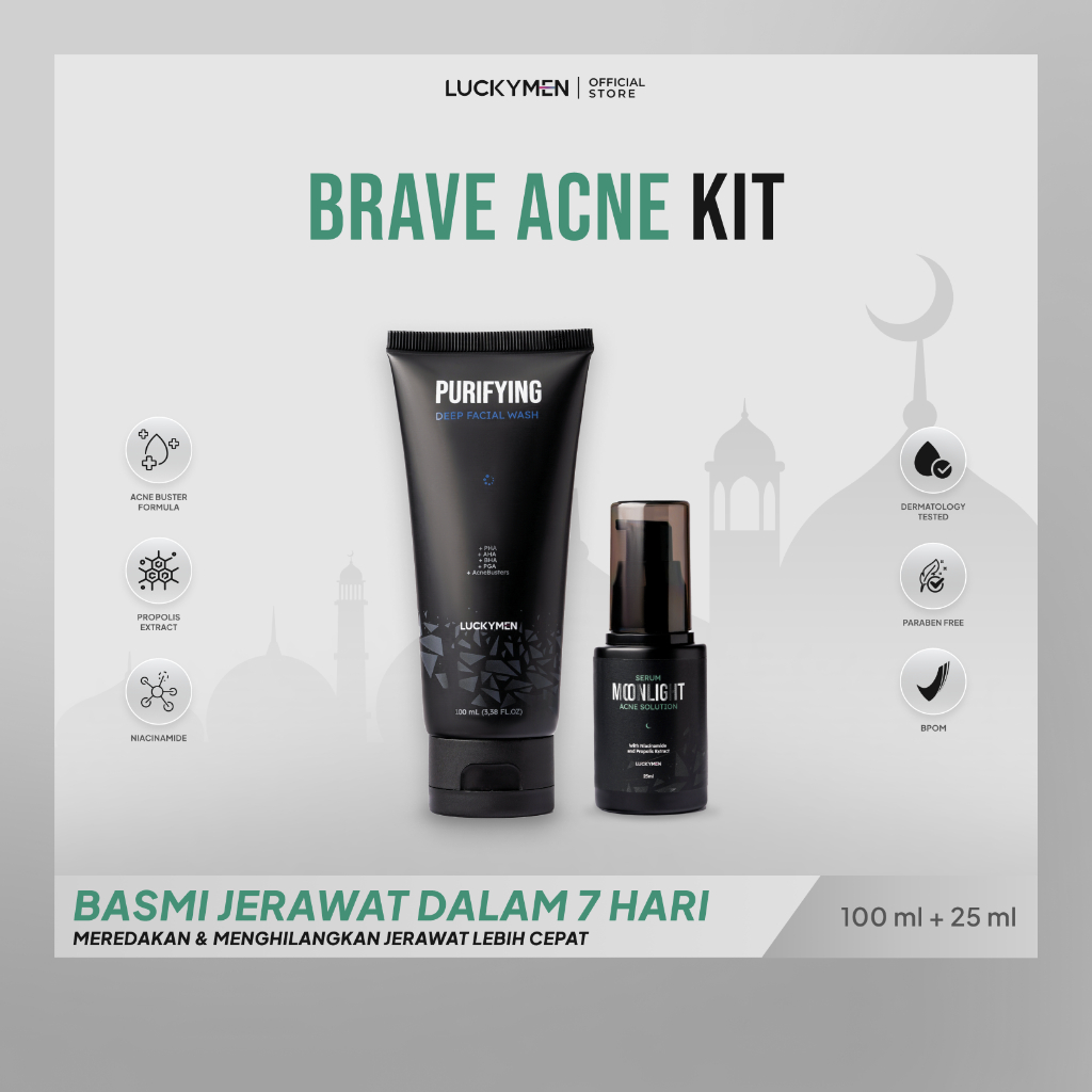 Jual [UPGRADE FORMULA] [BRAVE ACNE KIT] Serum + Facial Wash - Mengobati ...
