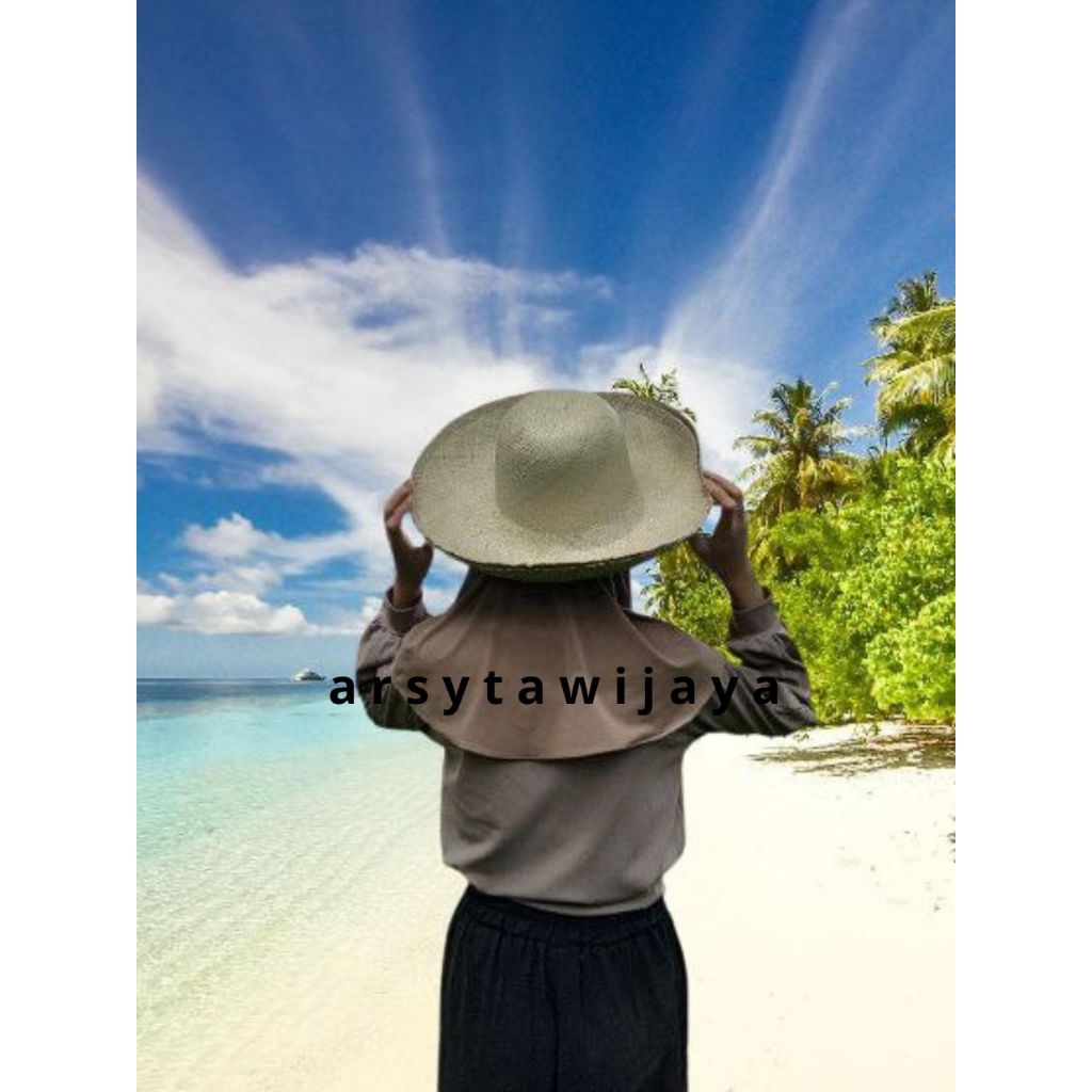Jual Topi Pantai Anyaman Pandan Lebar - Topi Anyaman Topi Bucket - Topi ...