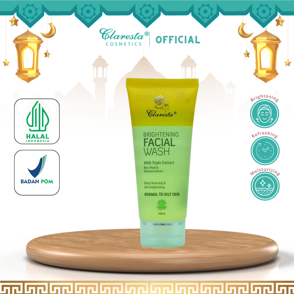 Jual Claresta Brightening Facial Wash Normal To Oily Skin 100ml ...