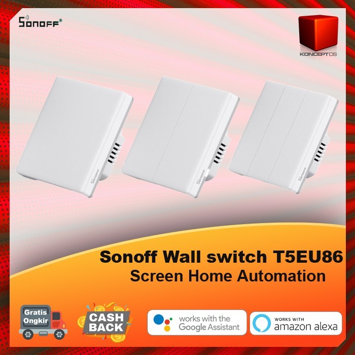 Jual Sonoff Wall switch T5EU86 Saklar Dinding Touch Screen Home ...