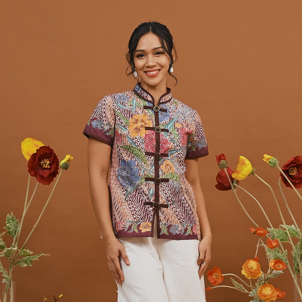 Jual NONA RARA - Laura Encim T2752, Baju kerja blouse batik wanita ...