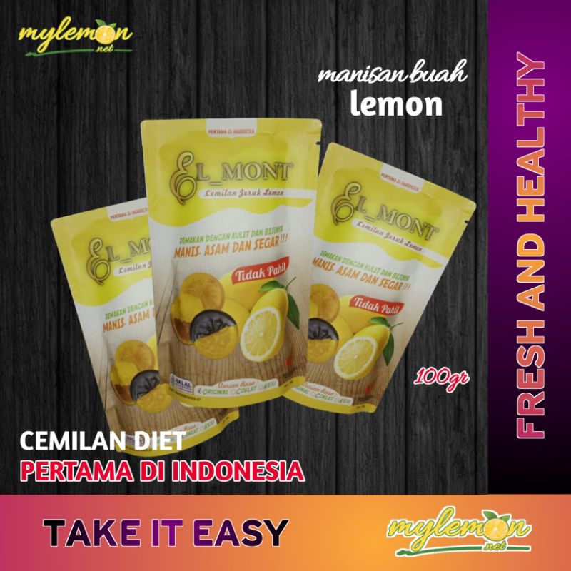 Jual Cemilan Jeruk Lemon 100gram Manisan Lemon Cemilan Diet Manis Asam ...