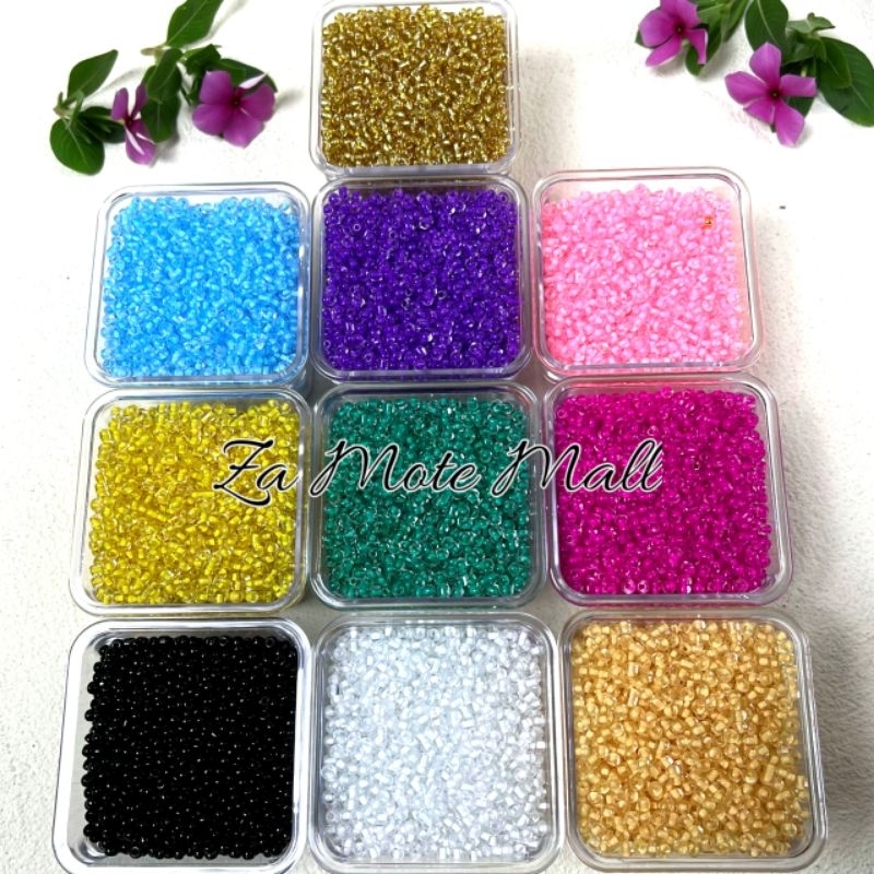 Jual Manik Manik Kaca Kristal Bening isi 6/0 | Manik Manik Pasir 4mm ...