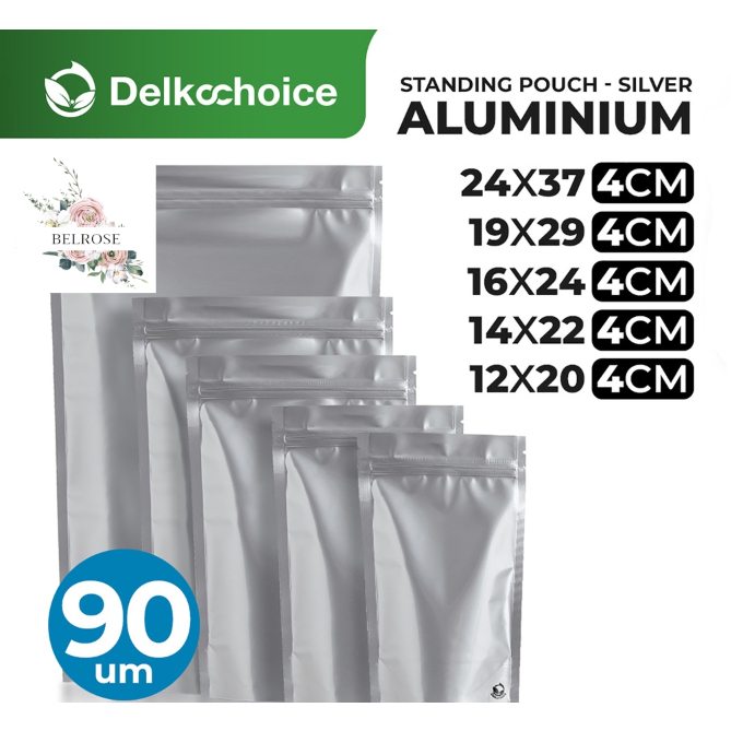 Jual [ALU] Standing Pouch Alumunium Full Silver Kemasan Alumunium ...
