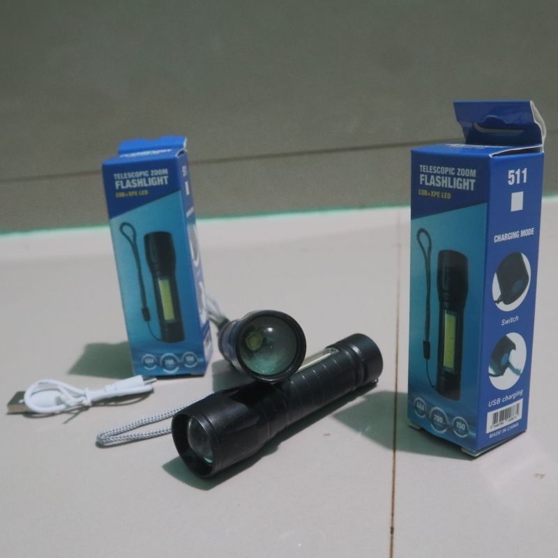 Jual SENTER MINI LED ZOOM COB MULTIFUNGS/SENTER SWAT 3 MODE PENERANGANa ...