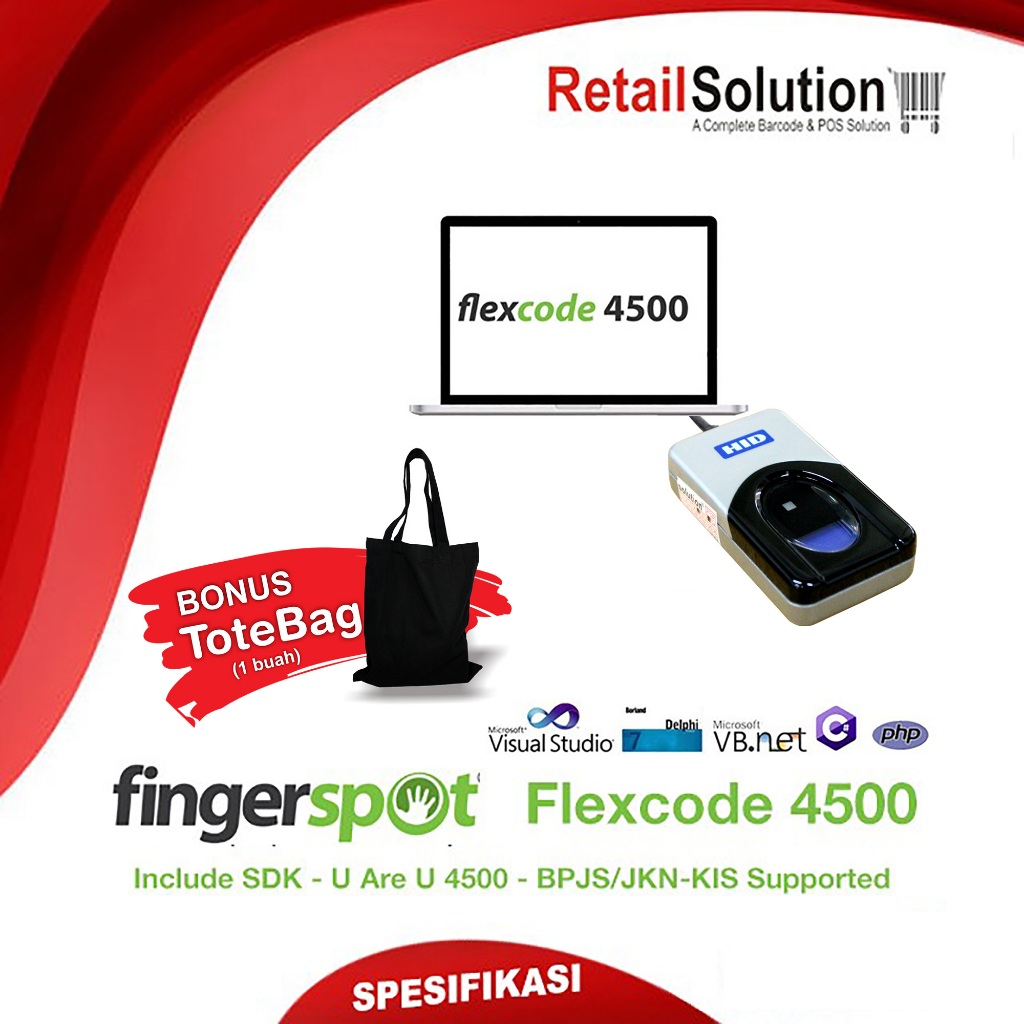 Jual Fingerprint Sidik Jari - Fingerspot Flexcode 4500 SDK Digital Persona | Shopee Indonesia