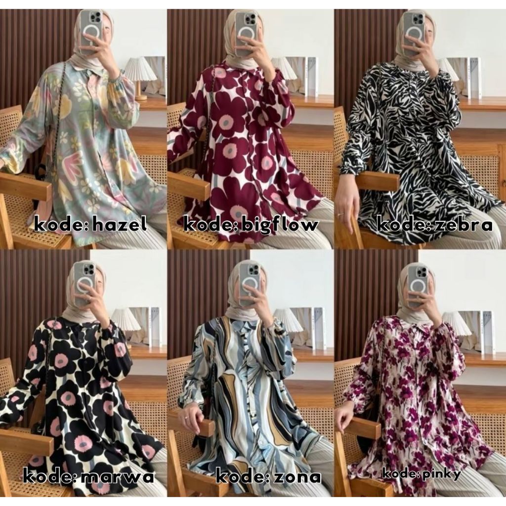 Jual KEMEJA OVERSIZE PATTERN | Shopee Indonesia